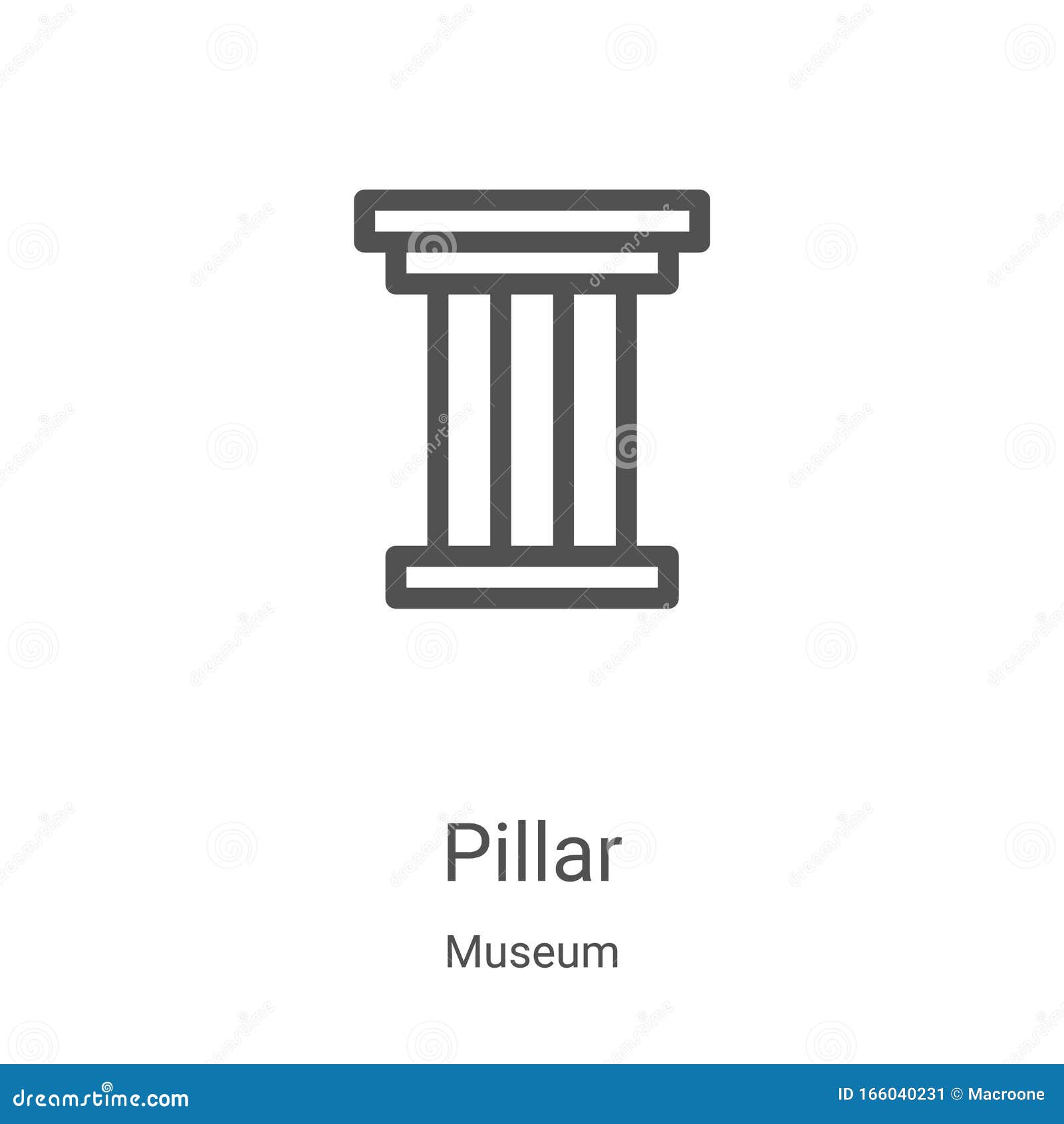 Pillar Icon Vector from Museum Collection. Thin Line Pillar Outline ...