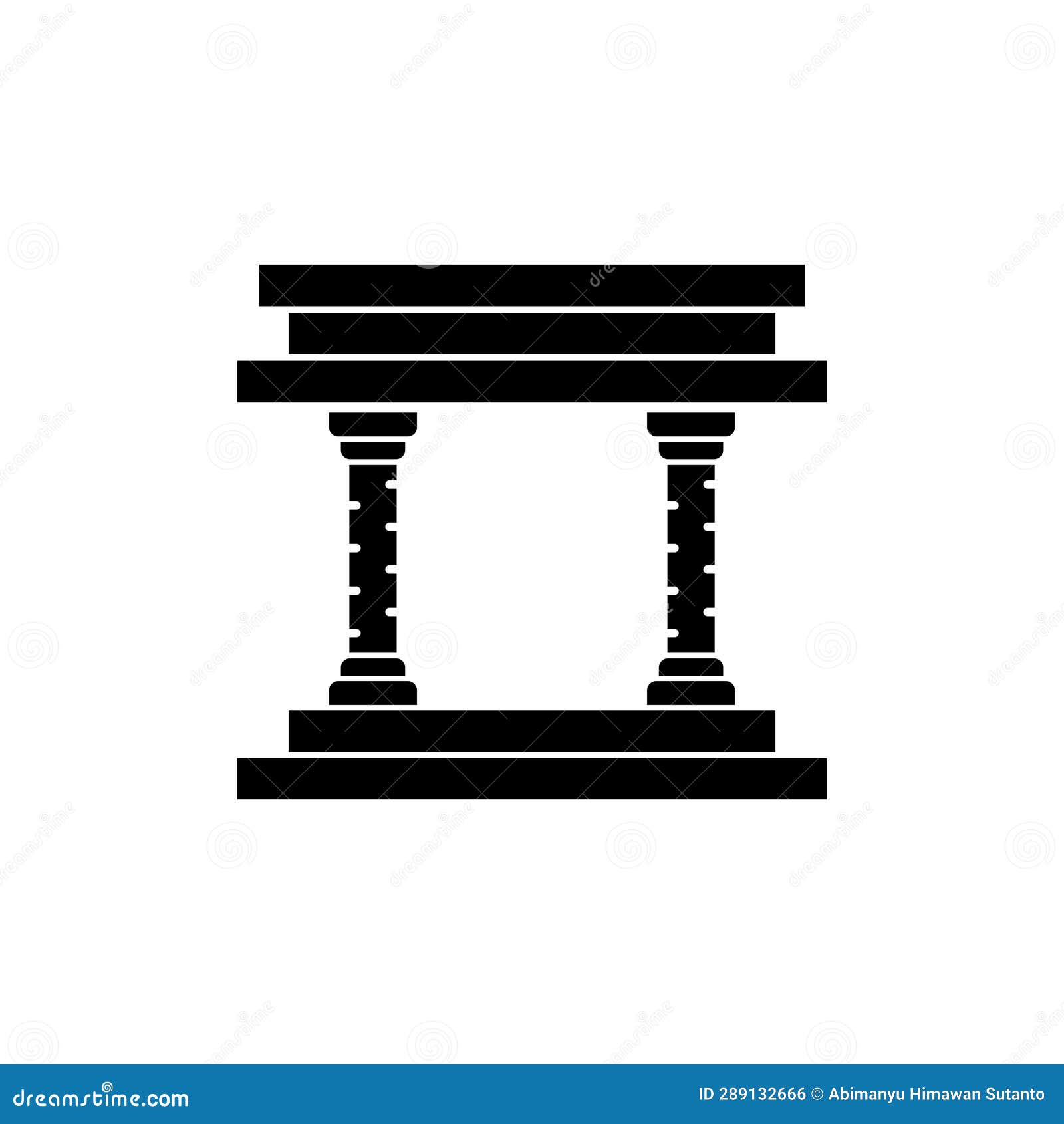 Pillar icon vector stock vector. Illustration of silhouette - 289132666