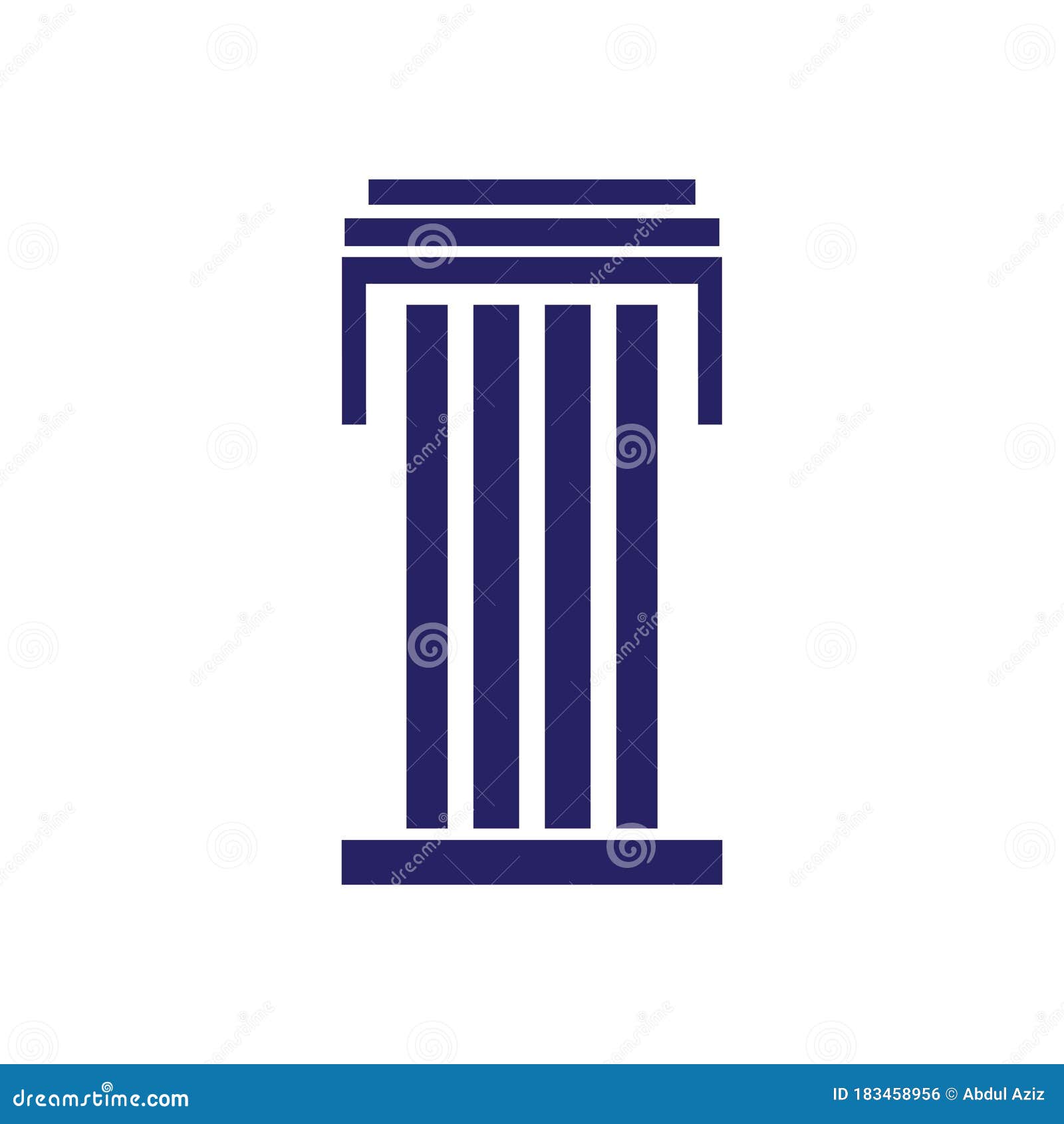 Pillar Illustration Logo Vector Design Free Stock Vector - Illustration ...