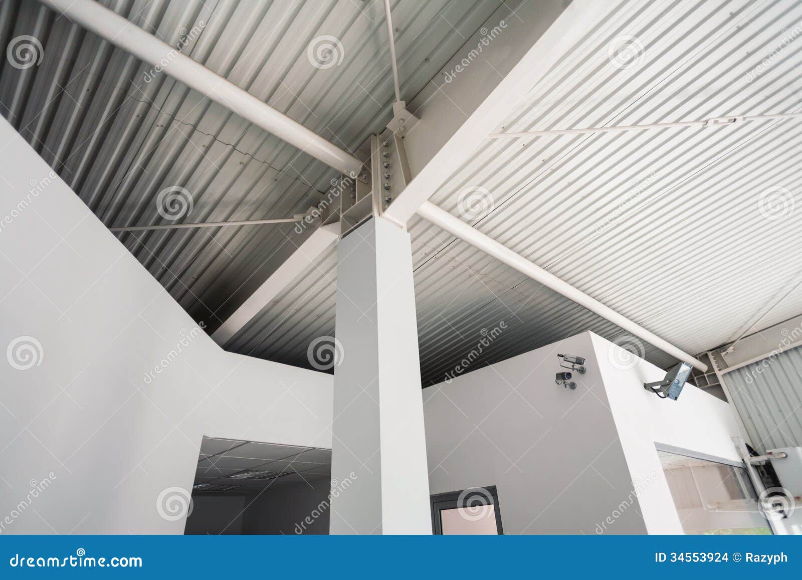 Pillar Inside an Industrial Hall Stock Photo - Image of indoor ...
