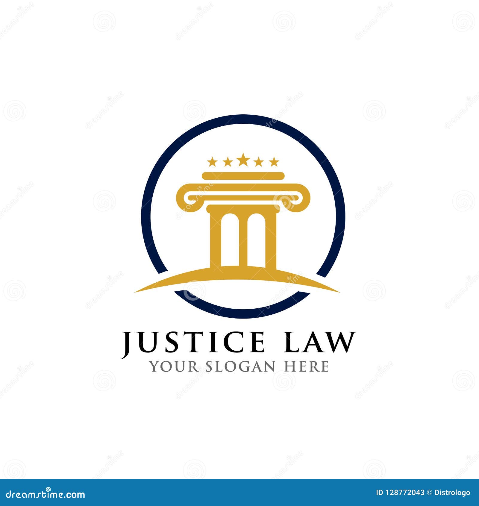Pillar Logo Design Template in the Circle. Justice Law and Attorney ...
