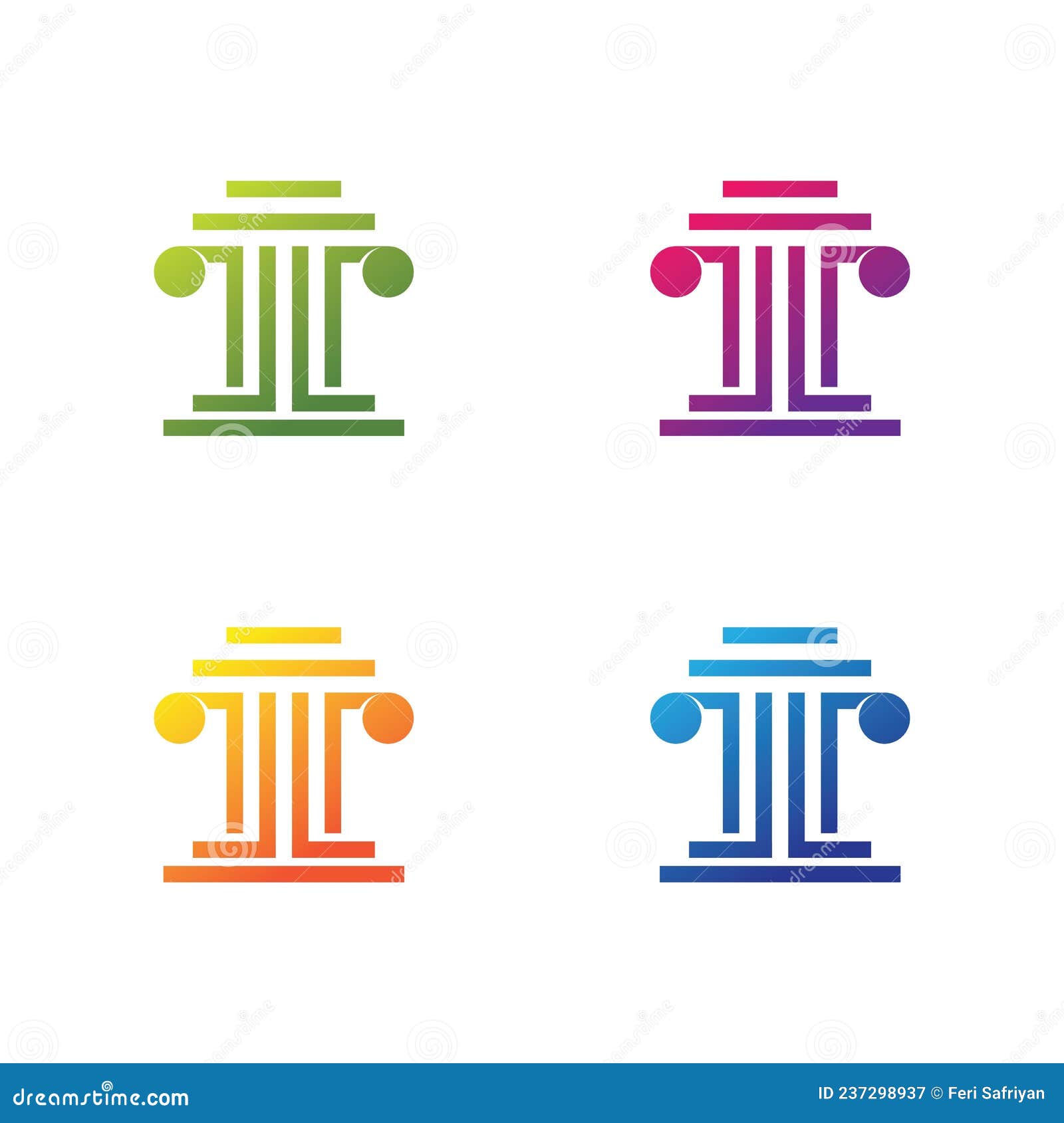 Pillar logo icon set stock vector. Illustration of lawyer - 237298937