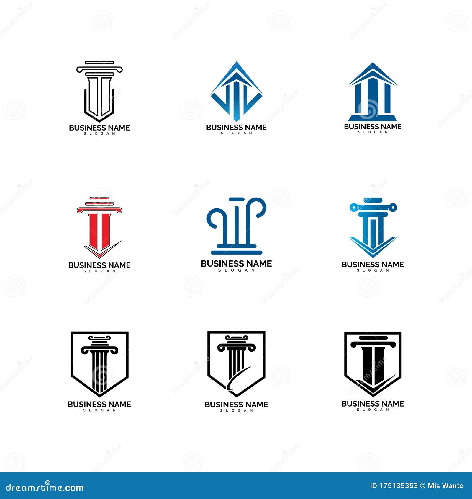 Pillar Logo Vector Template Illustration Design Stock Vector ...