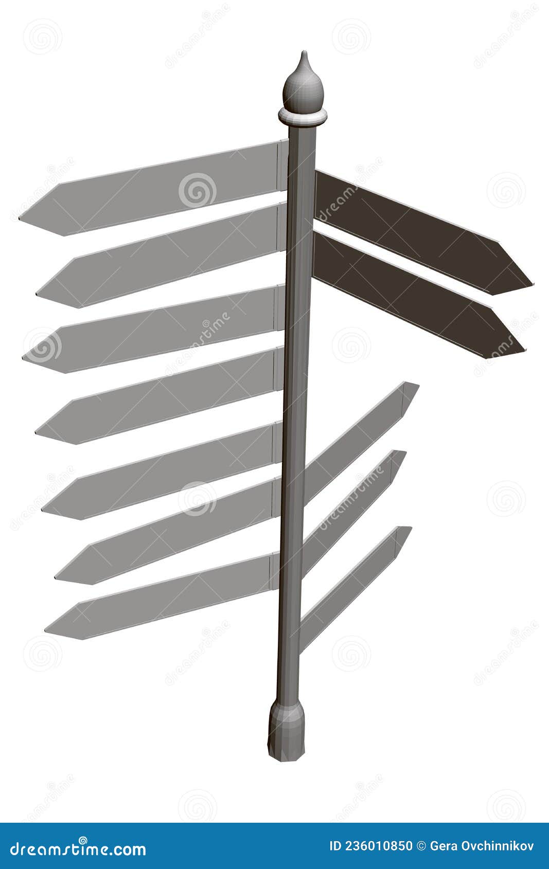 A Pillar with Many Directions of Movement Isolated on a White ...