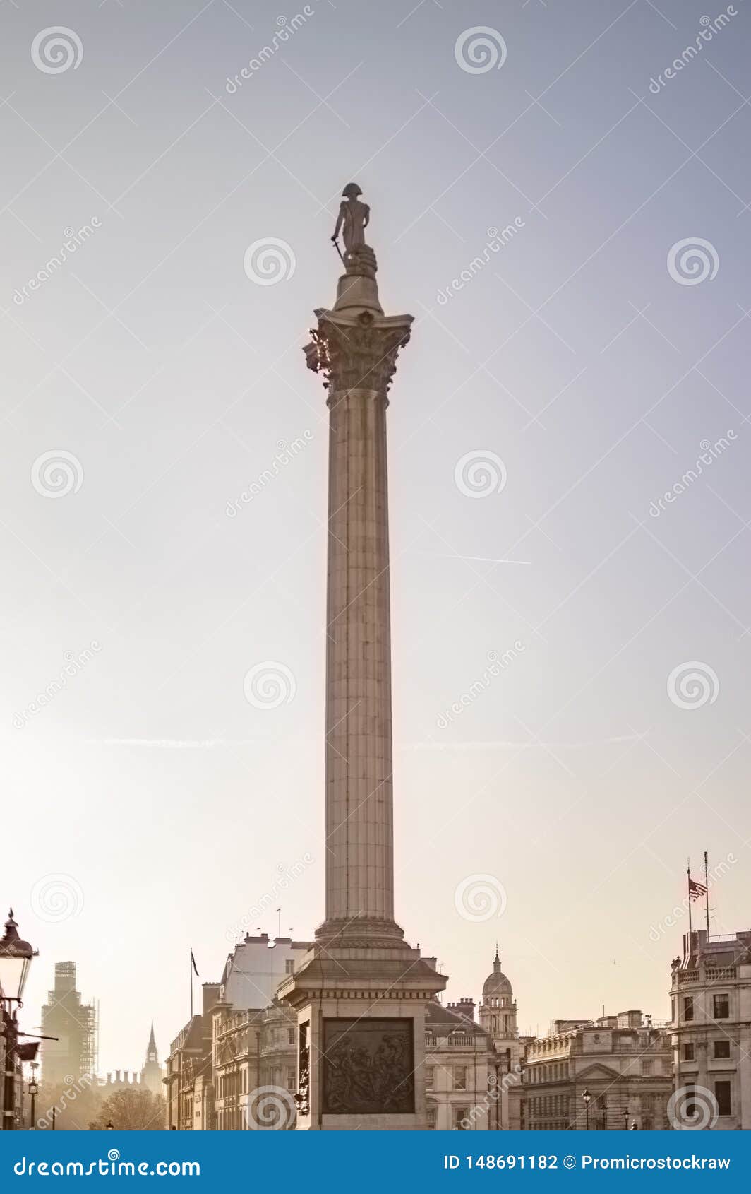 Pillar of Nelson Column in Winter at Trafalgar Square London Editorial ...