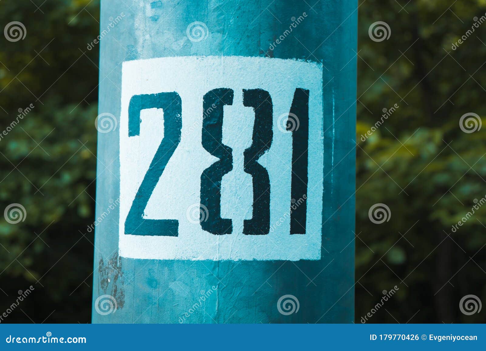 Pillar with Number 281. Metal Pillar Stock Photo - Image of bridge ...