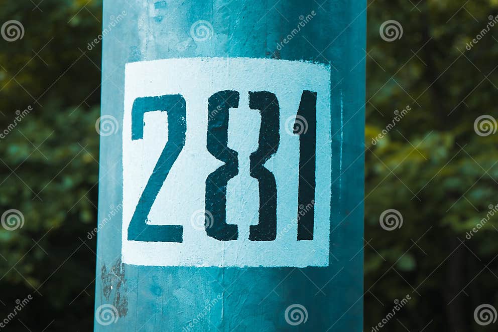 Pillar with Number 281. Metal Pillar Stock Photo - Image of bridge ...