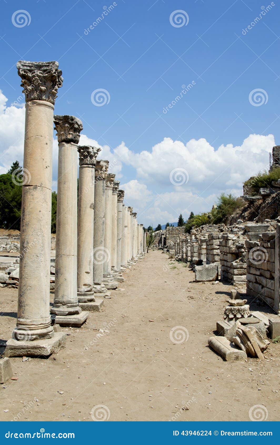 Pillar path Ephesus stock photo. Image of turkey, city - 43946224