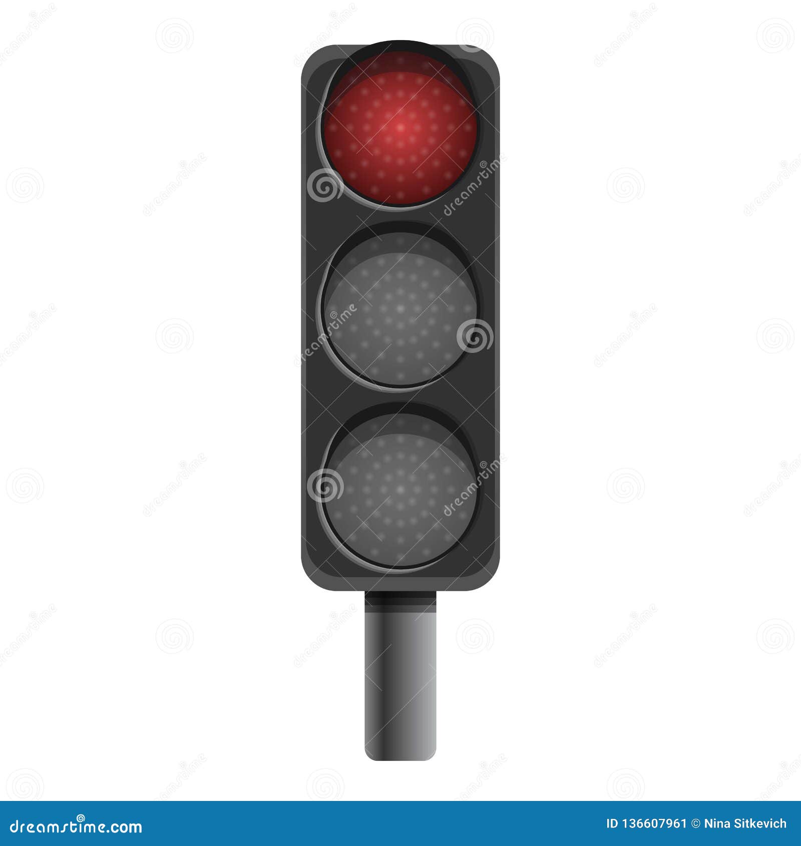 Pillar Semaphore Red Light Icon, Cartoon Style Stock Vector ...