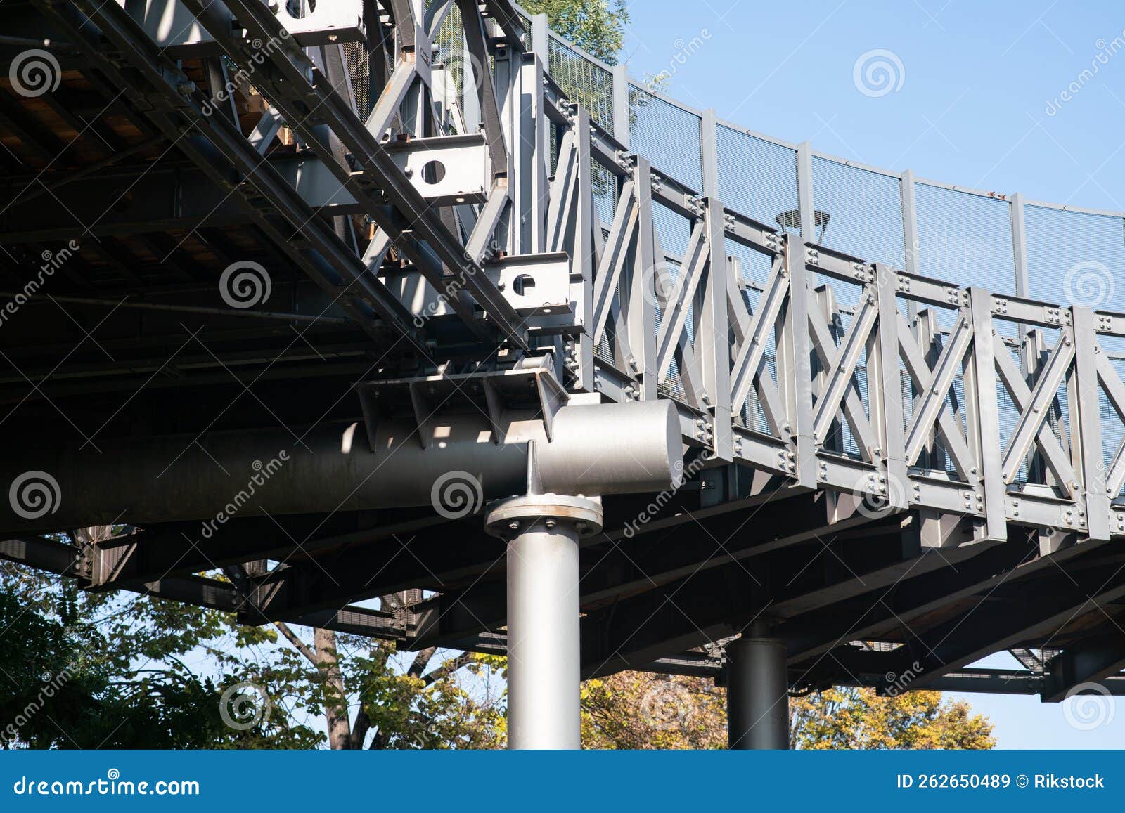 Pillar and Steel Support Structure at the Base of a Footbridge ...