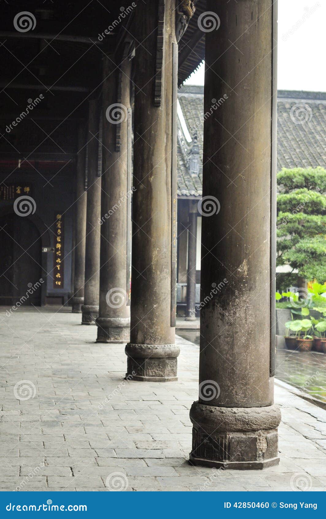 Pillar Stone Chinese Column Stock Photo - Image: 42850460