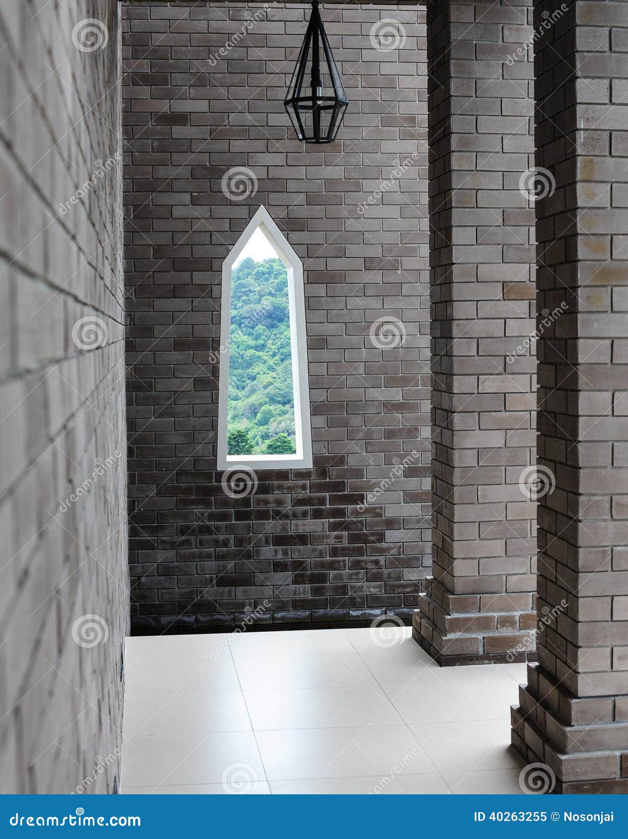 Pillar Stone Wall and Window Stock Image - Image of arch, growth: 40263255