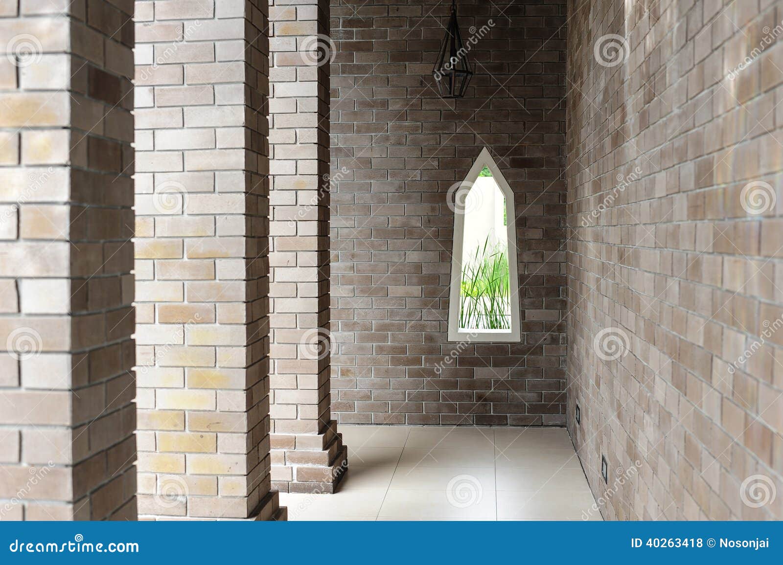 Pillar Stone Wall and Window Stock Photo - Image of ancient, growth ...