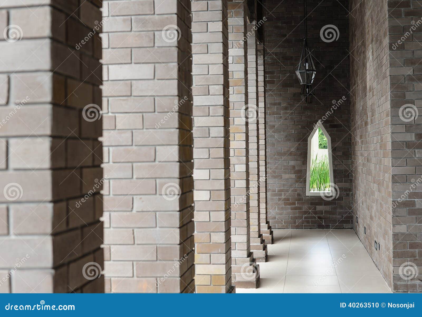 Pillar Stone Wall and Window Stock Photo - Image of blank, orange: 40263510