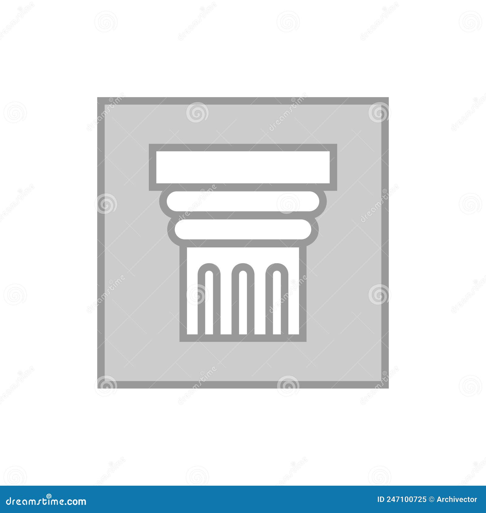 Pillar Symbol Isolated on White Background Stock Vector - Illustration ...