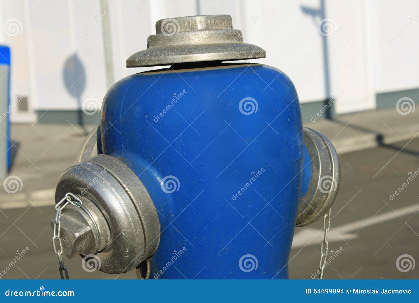 Pillar-type Blue Fire Hydrant Stock Photo - Image of firework, danger ...
