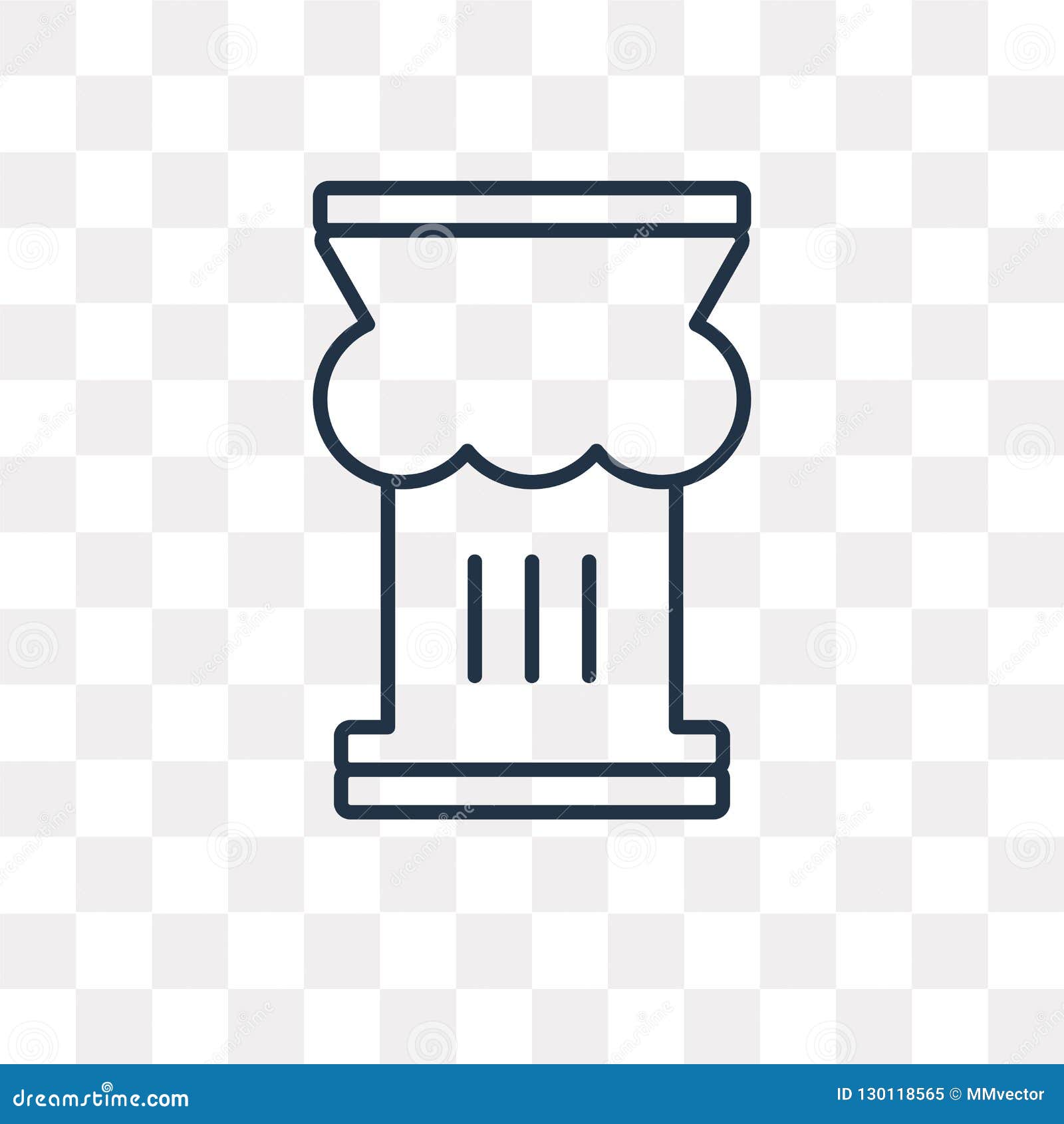 Pillar Vector Icon Isolated on Transparent Background, Linear Pi Stock ...