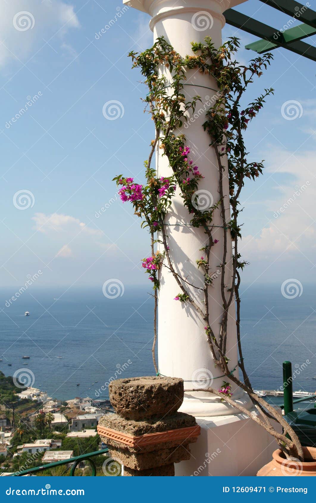 Pillar with a view. stock image. Image of capri, scenic - 12609471
