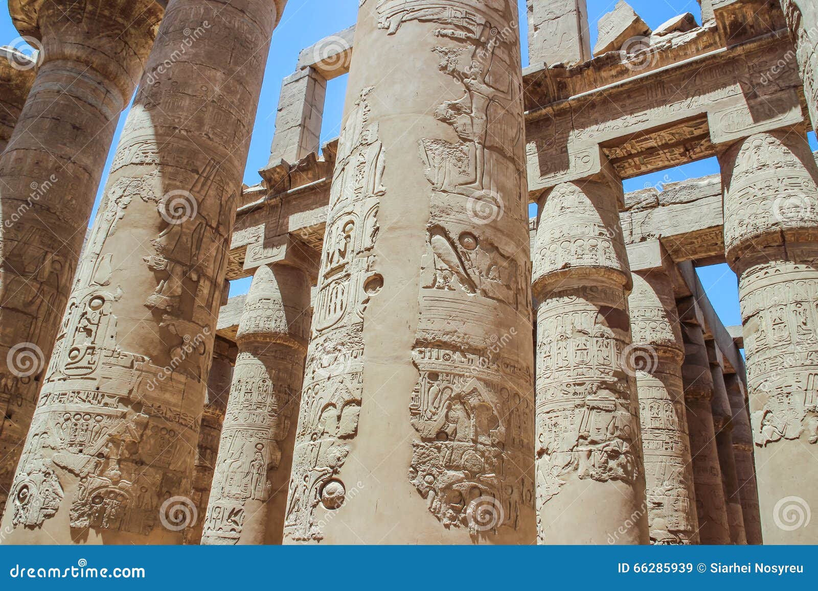 Pillared Hall in Karnak Temple Complex (Luxor) Stock Image - Image of ...