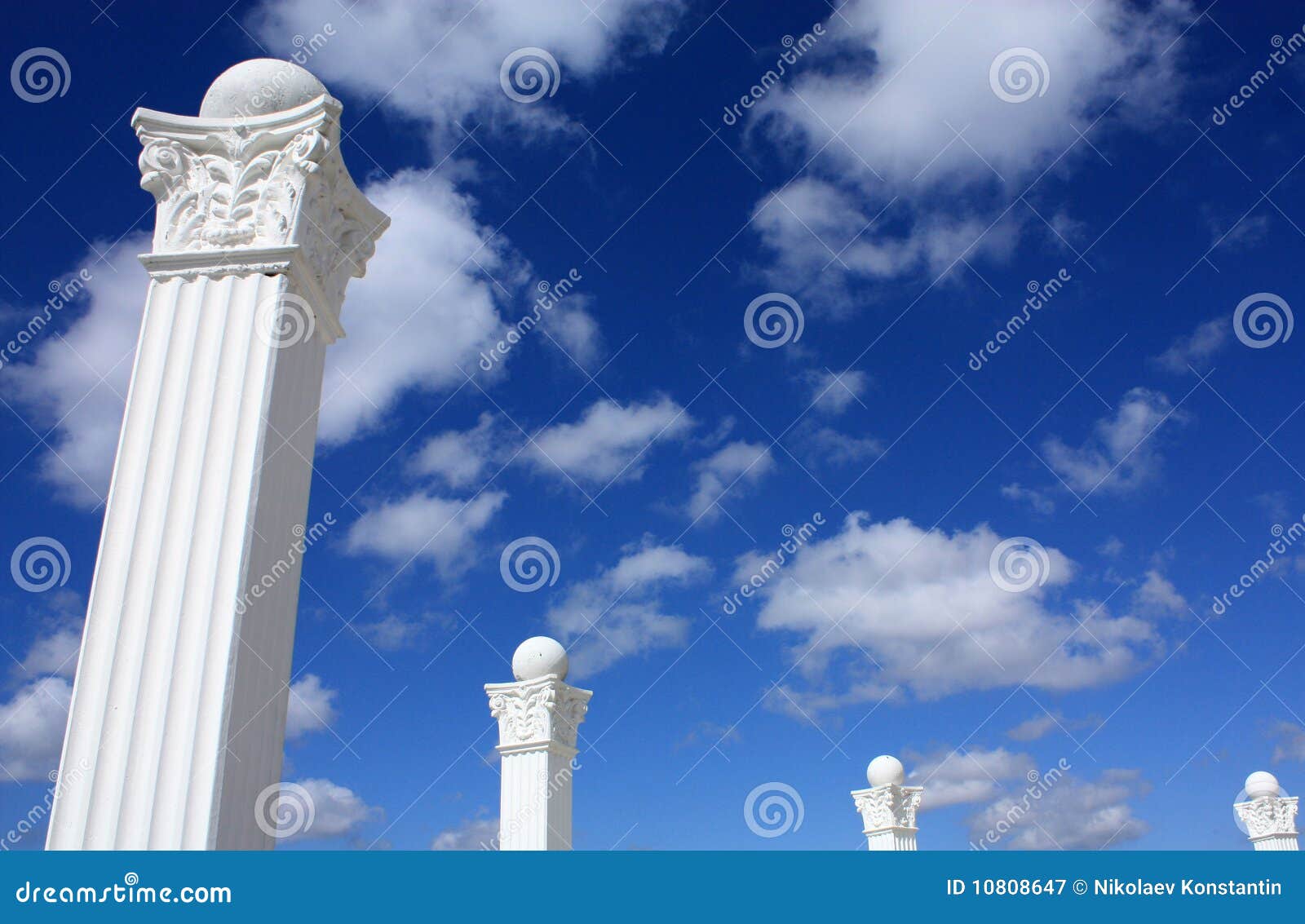 Pillars stock image. Image of stone, white, space, blue - 10808647