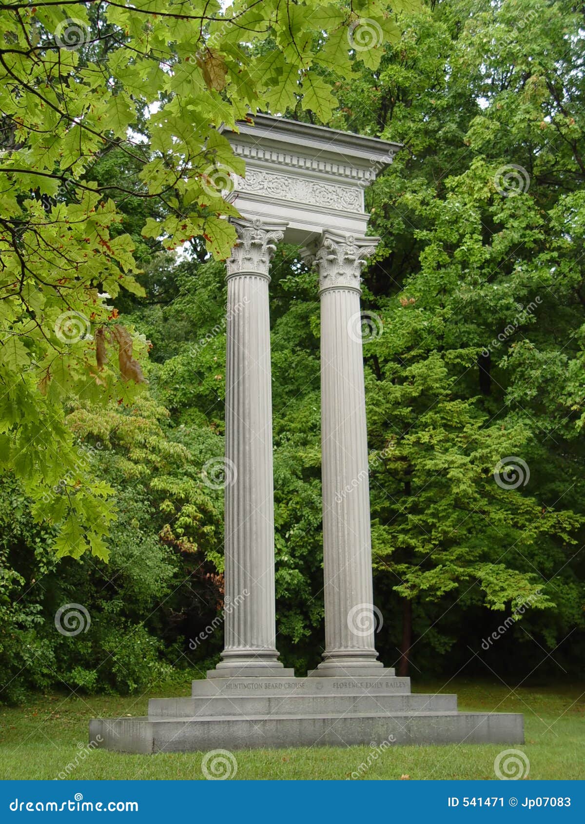 Pillars stock image. Image of cemetery, color, pillar, tree - 541471