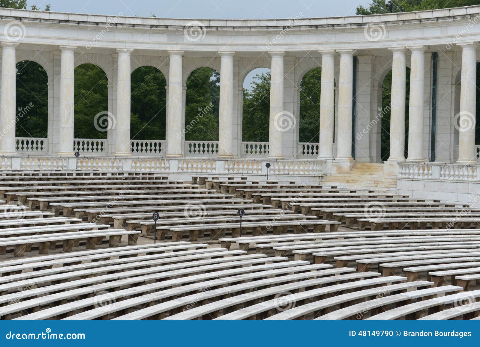 Pillars in an amphitheater stock photo. Image of path - 48149790