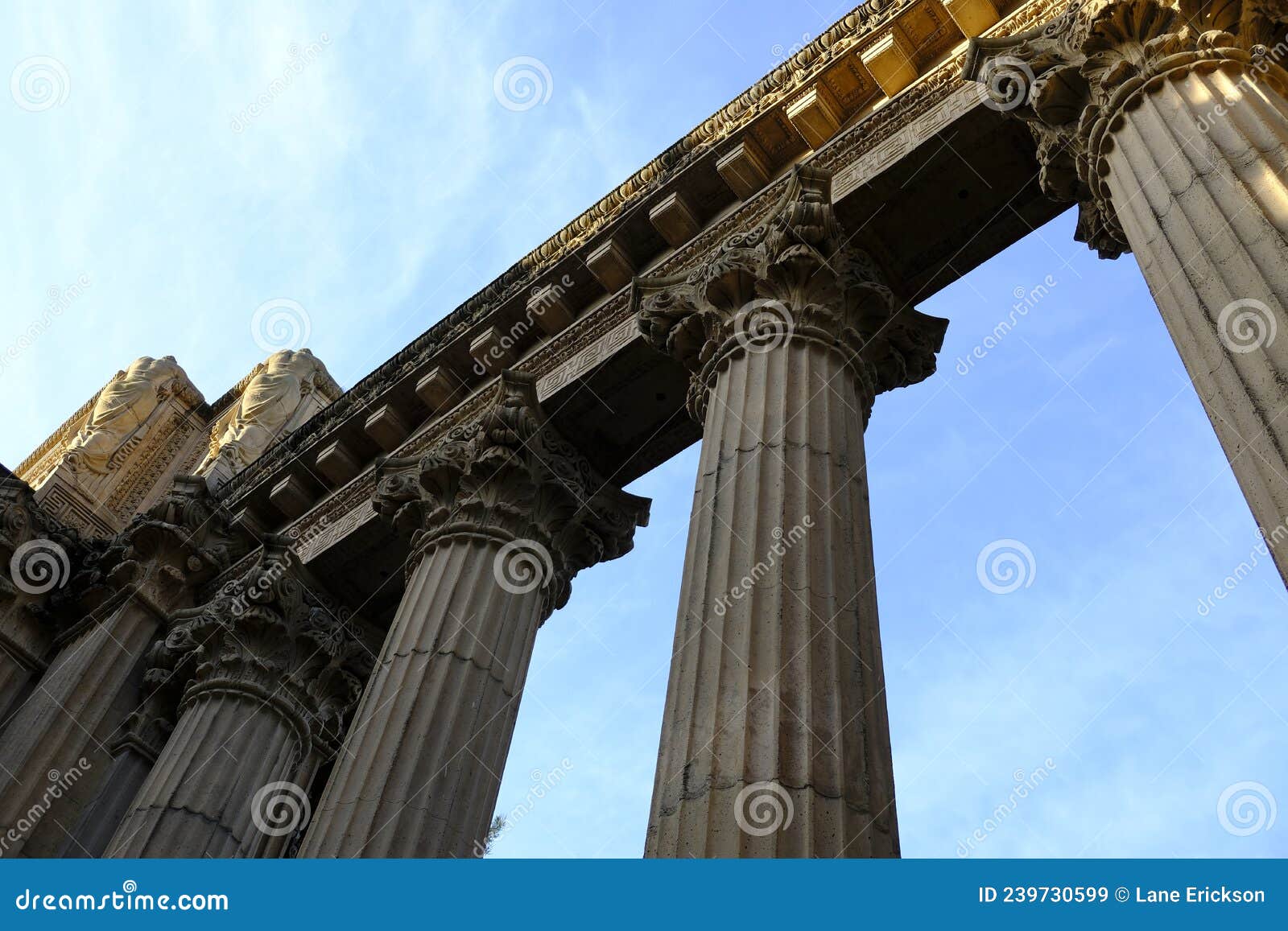 Pillars or Columns on Building with Sky Light Architecture Stock Image ...