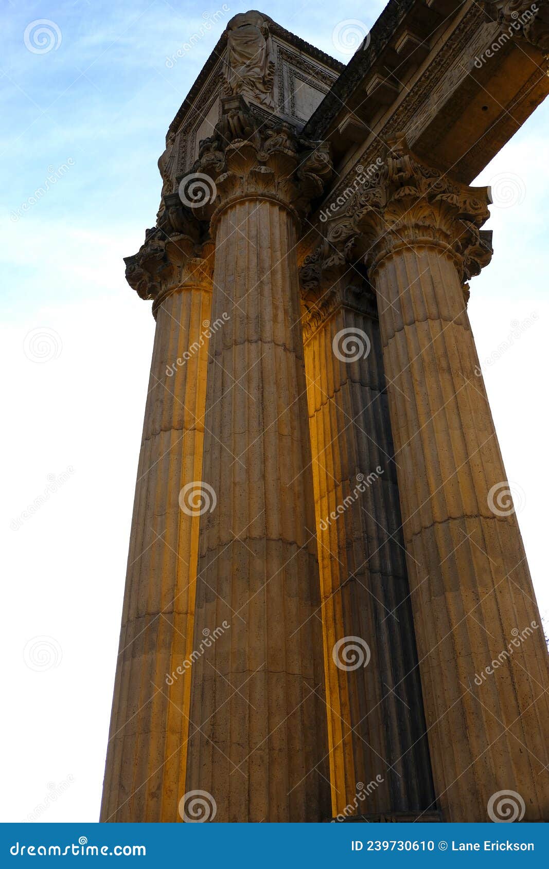 Pillars Or Columns On Building With Sky Light Architecture Royalty-Free ...
