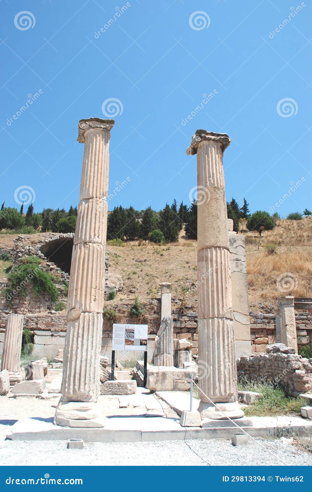 Pillars at Ephesus, Izmir, Turkey, Middle East Stock Photo - Image of ...