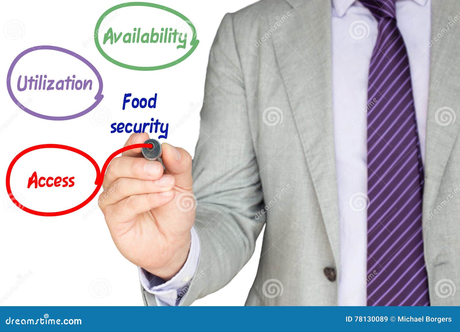The Pillars of Food Security Exlained Stock Image - Image of diagram ...