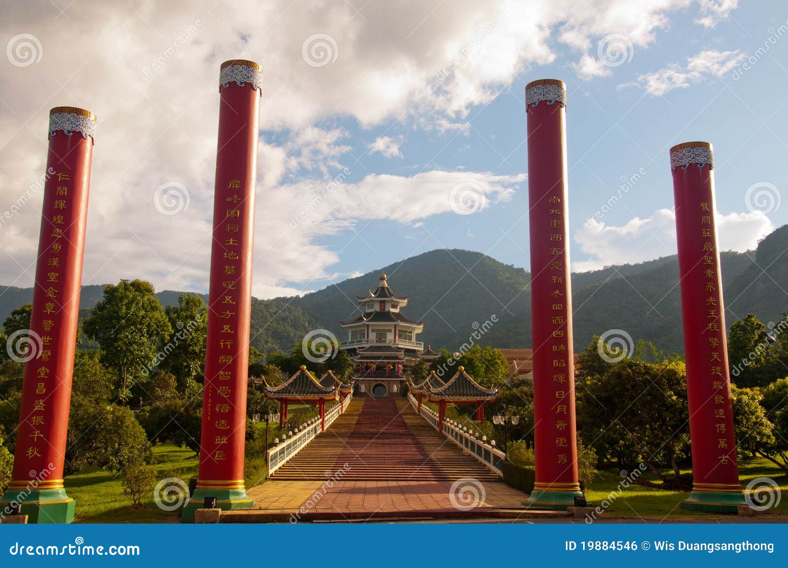 Pillars in Front of Chi Kong Temple Stock Photo - Image of chinese ...