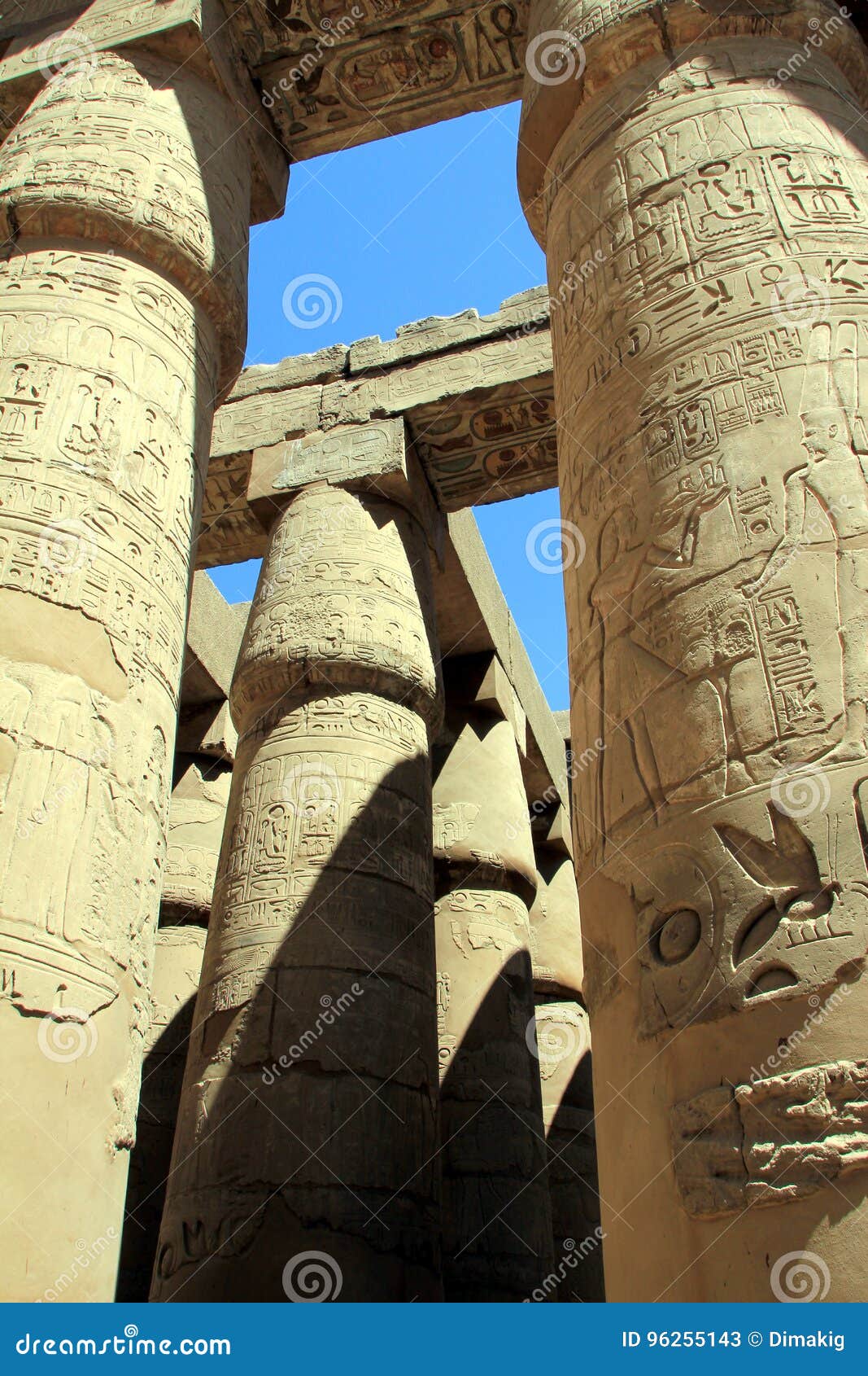 Pillars Of The Great Hypostyle Hall Royalty-Free Stock Photography ...