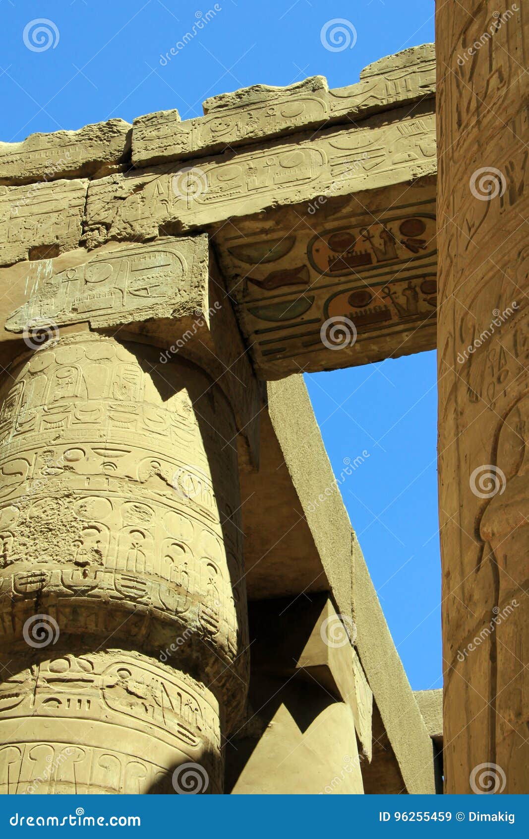 Pillars of the Great Hypostyle Hall Stock Image - Image of hall ...