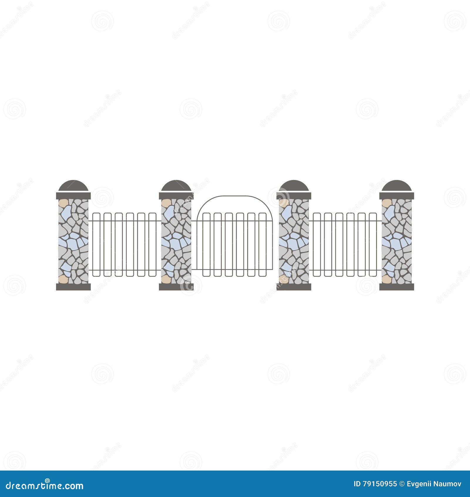 Pillars and Grid Fence Design Element Template Stock Vector ...