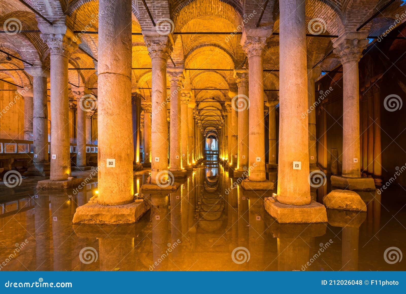 Pillars Inside Basilica Cistern In Istanbul Editorial Image ...