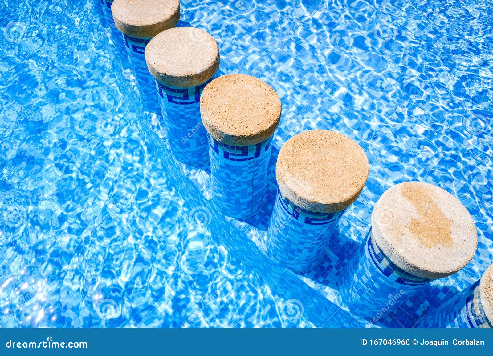 Pillars Inside a Pool To Separate Bathing Areas Stock Photo - Image of ...