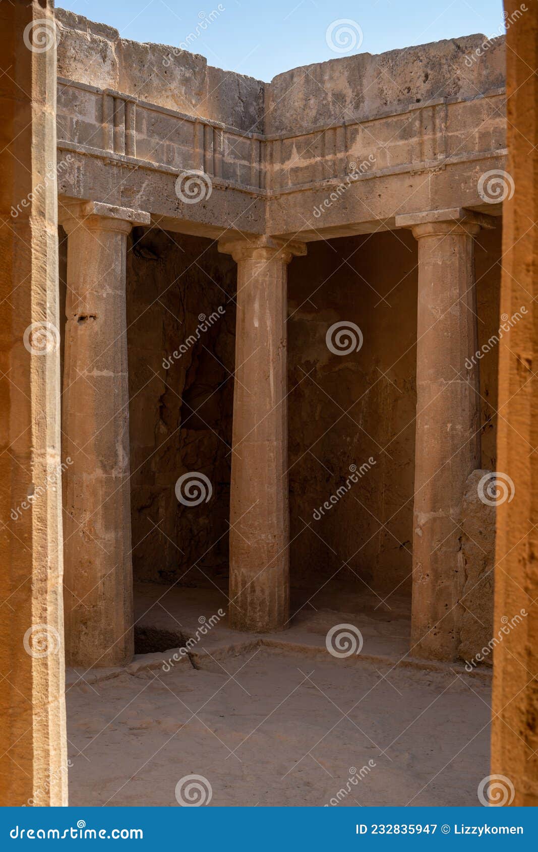 Pillars Inside the Tombs of the Kings in Paphos, Cyprus Editorial ...