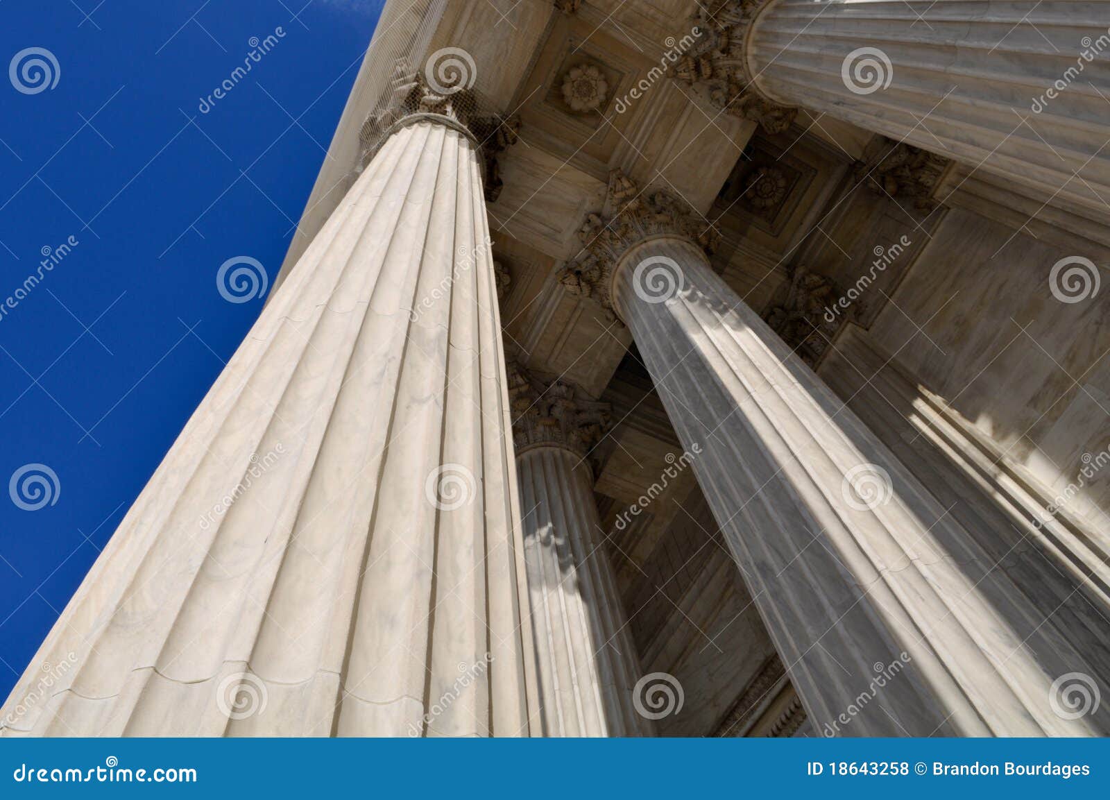 The Pillars Of Justice At The Supreme Court Building Royalty-Free Stock ...