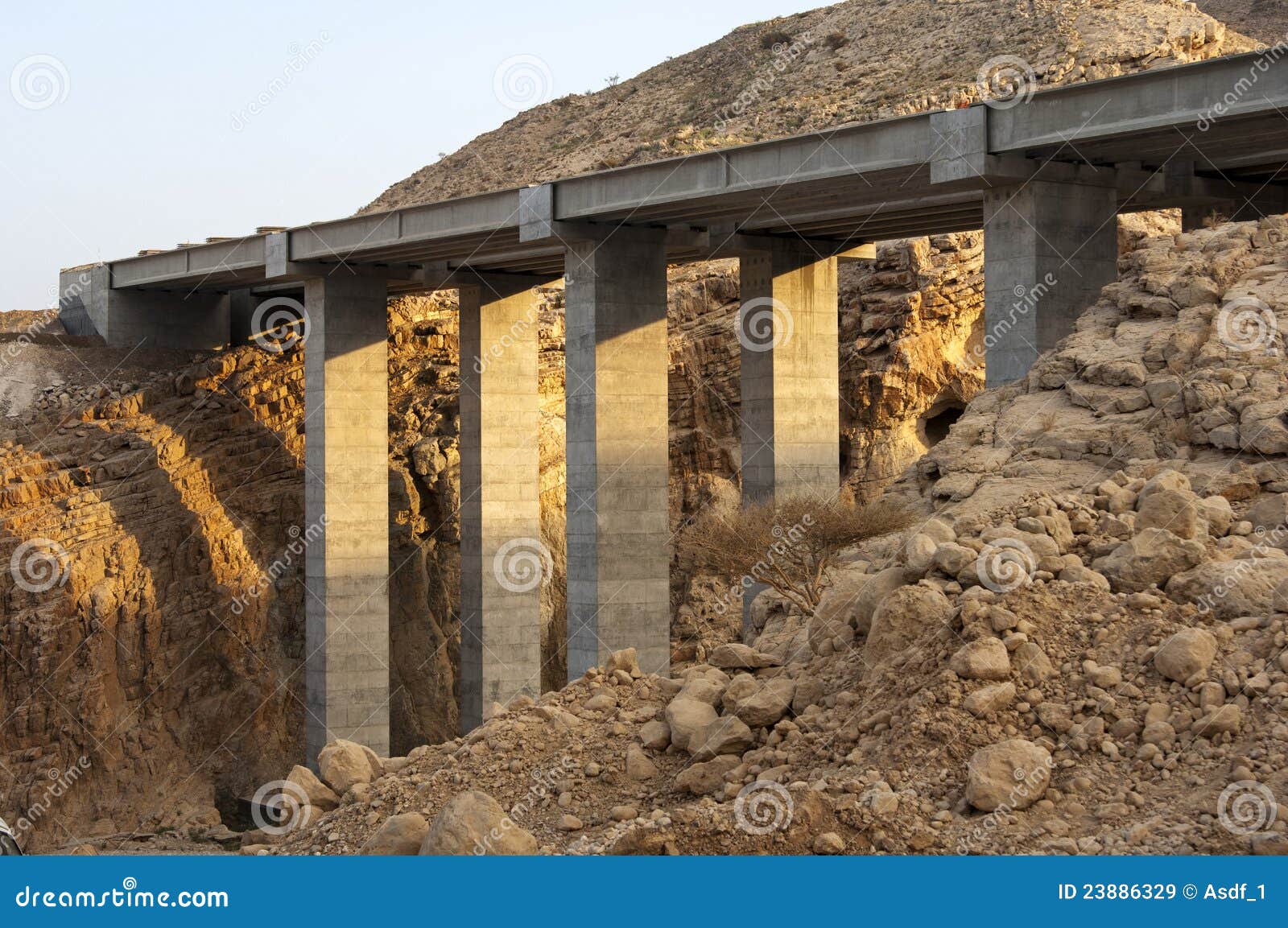 Pillars of a New Highway Bridge Stock Image - Image of length, site ...