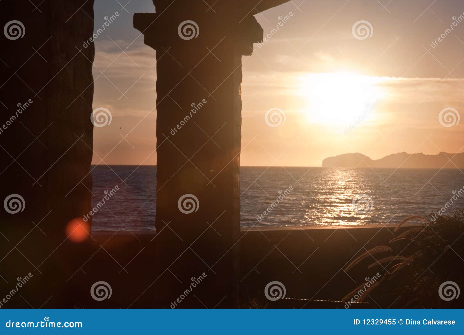 Pillars ocean sunset stock image. Image of clouds, ocean - 12329455