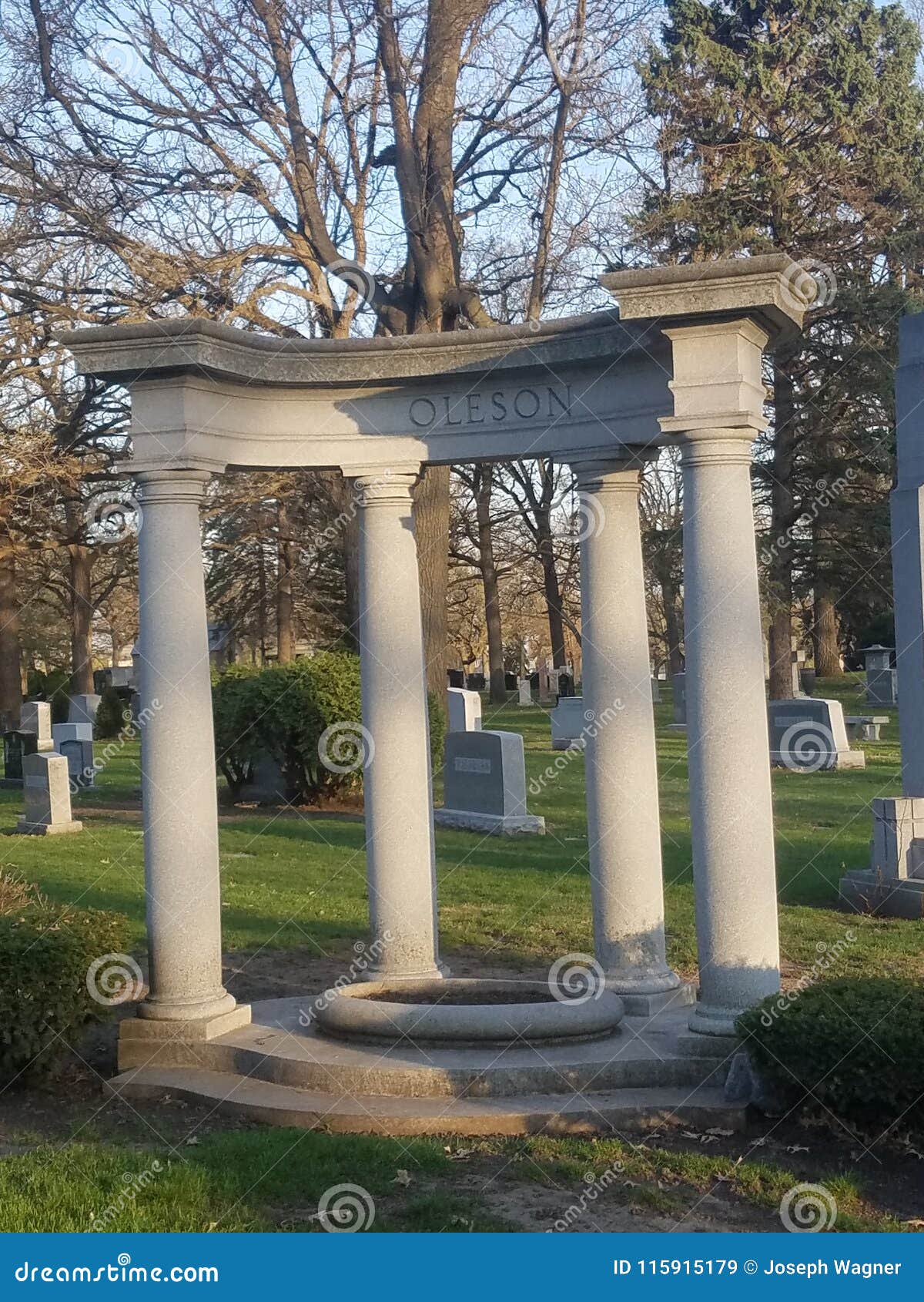 Pillars over graves stock image. Image of cemetery, pillars - 115915179