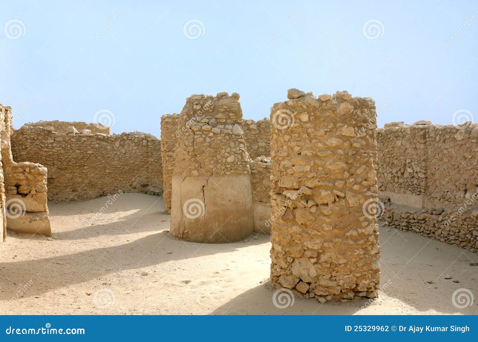 Pillars in Saar Temple, Looking West Stock Photo - Image of excavated ...