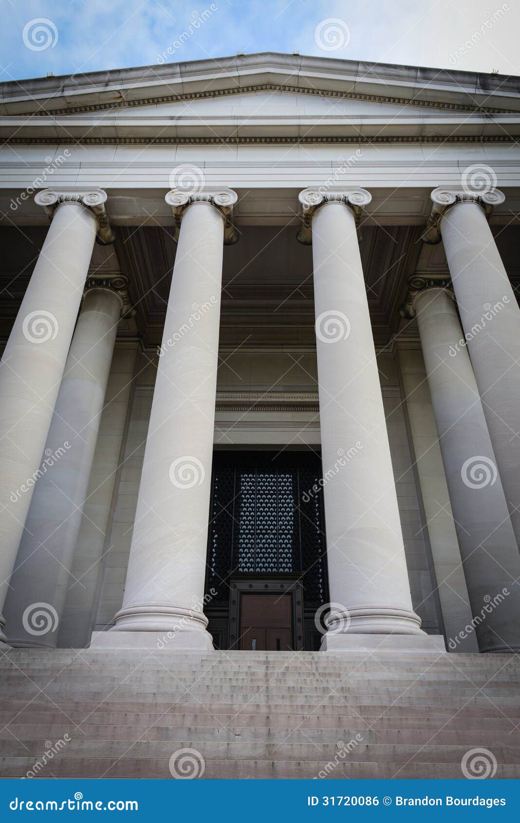 Pillars Steps and Door stock photo. Image of exterior - 31720086