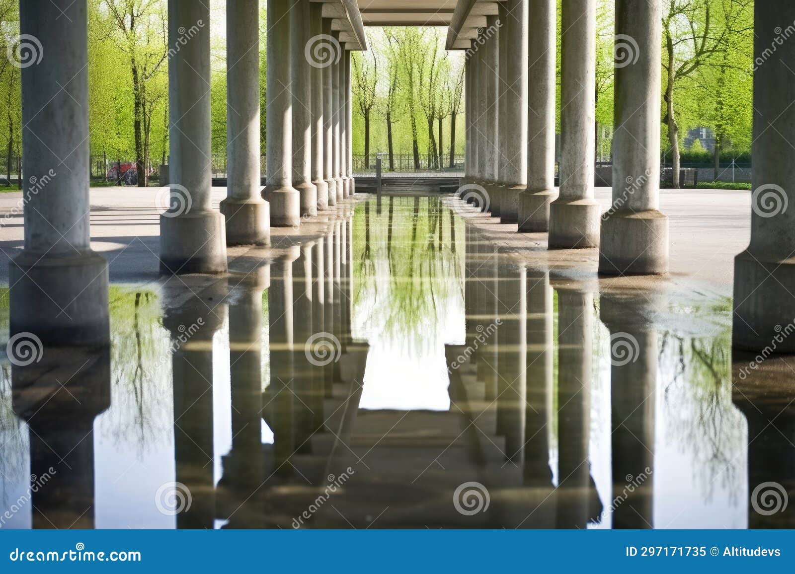 Pillars Supporting a Concrete Bridge Structure Stock Image - Image of ...