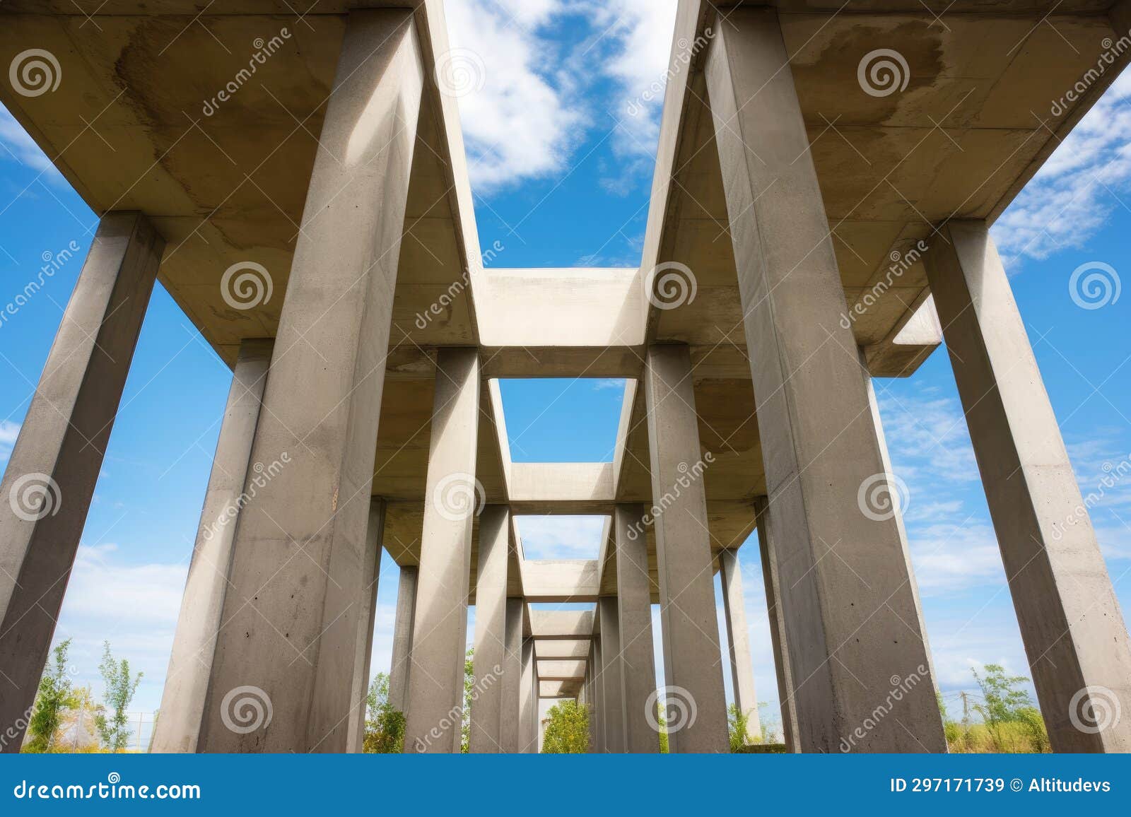 Pillars Supporting a Concrete Bridge Structure Stock Image - Image of ...