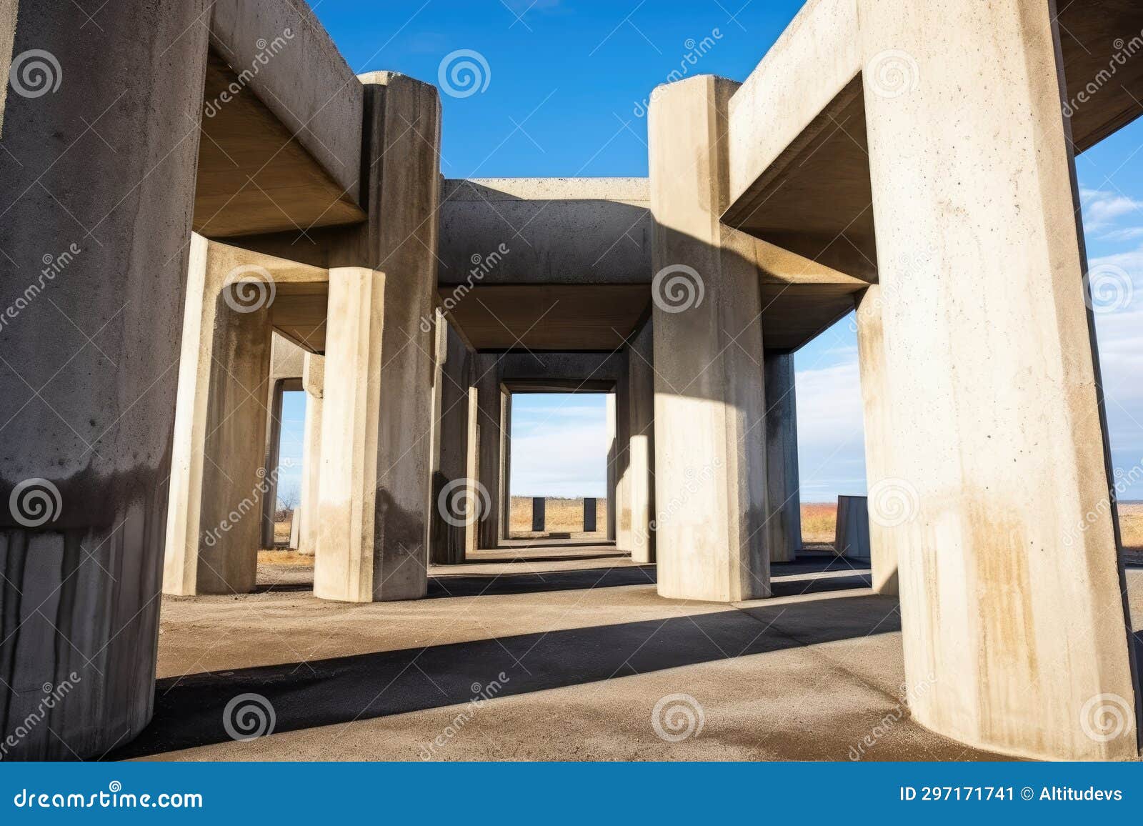 Pillars Supporting a Concrete Bridge Structure Stock Image - Image of ...
