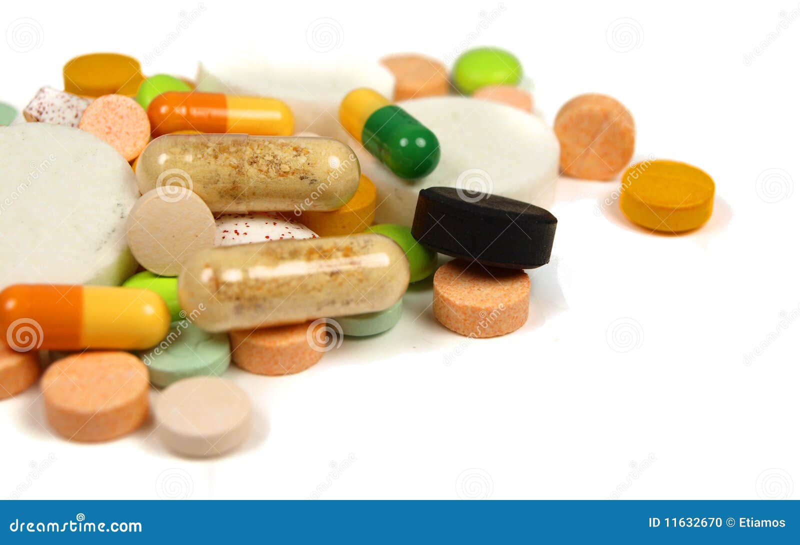 Pillen stock foto. Image of gezondheid, geel, macro, pijnstiller - 11632670