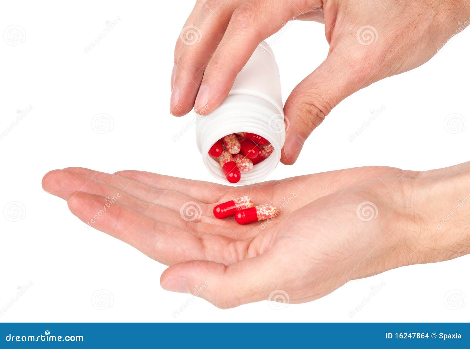 Pillen in Einer Menschlichen Hand Stockfoto - Bild von doktor, flasche ...