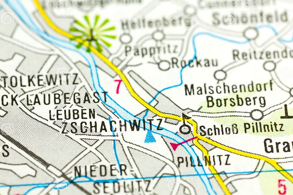 Pillnitz Castle on Map, Saxony Stock Image - Image of topography ...