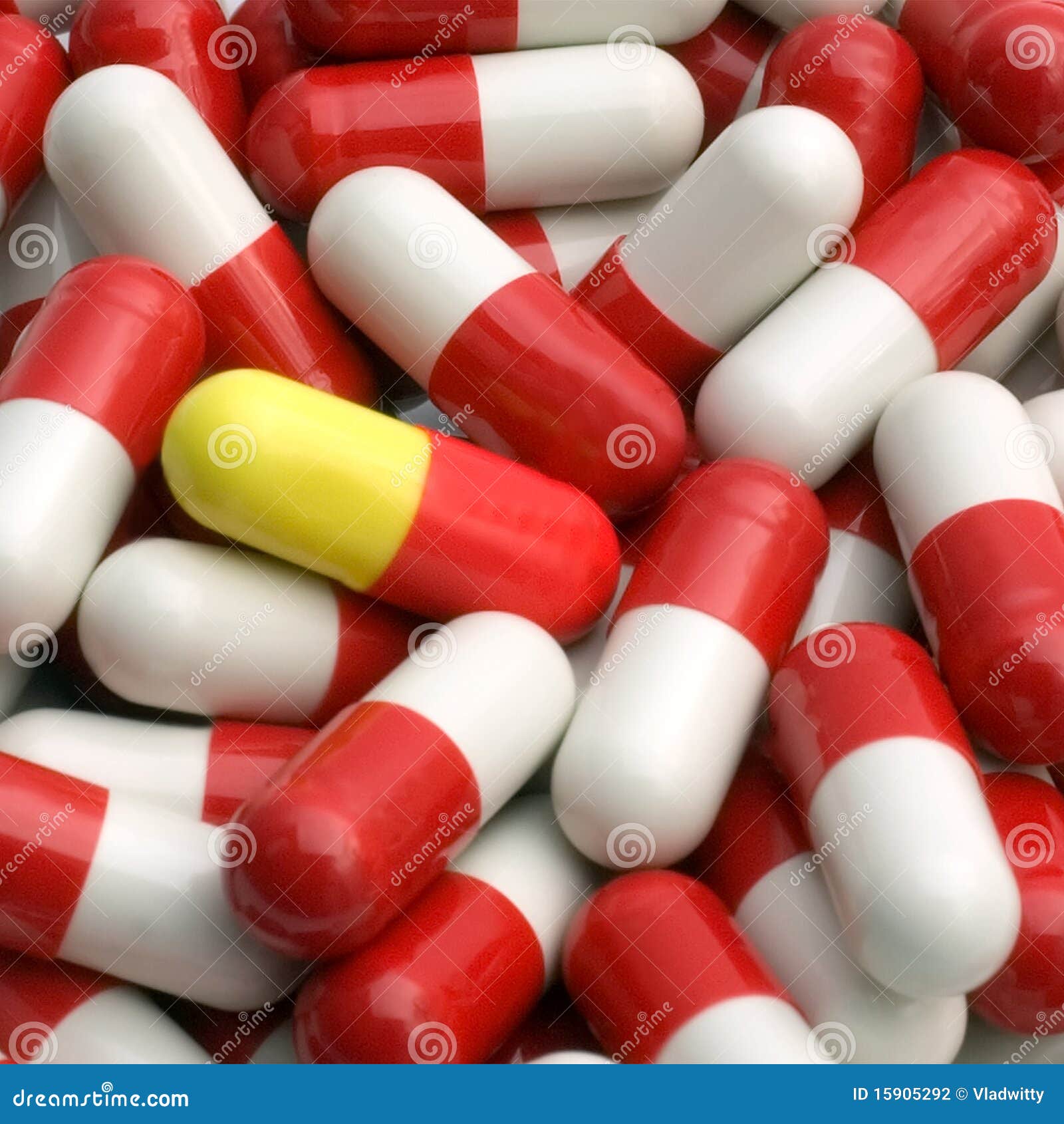 Pillole Bianche E Gialle Rosse Della Capsula Fotografia Stock ...